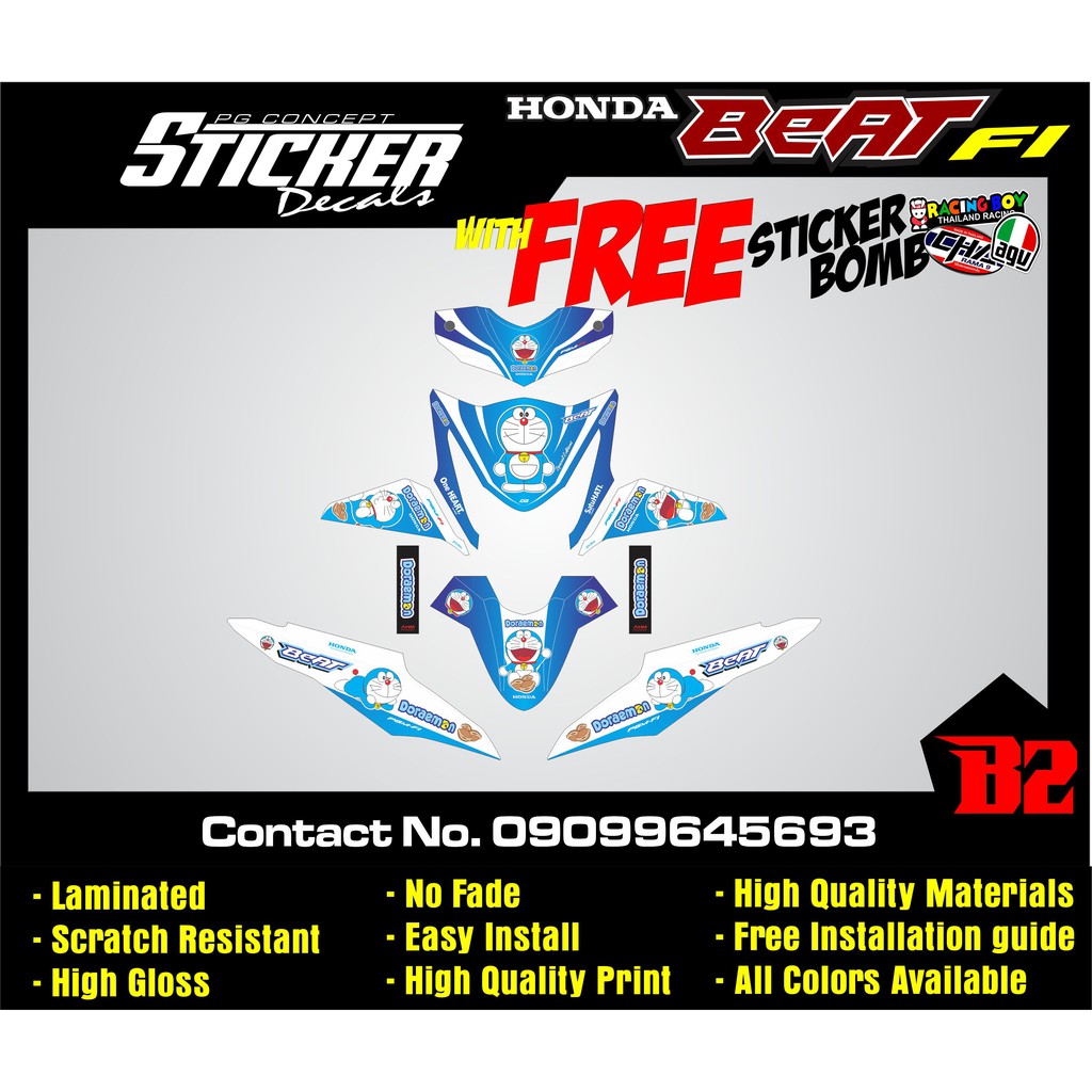 HONDA BEAT 110 CARB & FI BODY FULL DECALS STICKER | Shopee Philippines