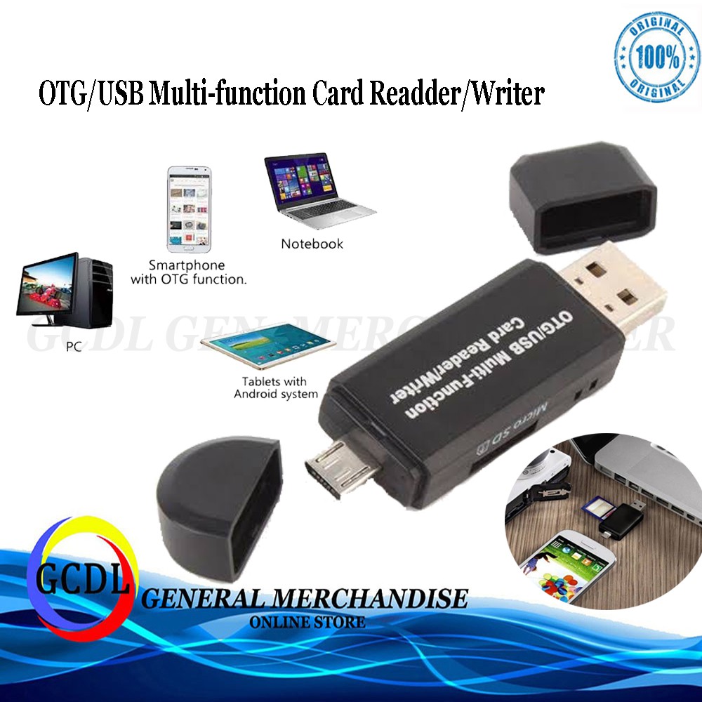 SD/Micro SD Card Reader Writer USB 2.0 Memory Card Reader OTG Adapter ...