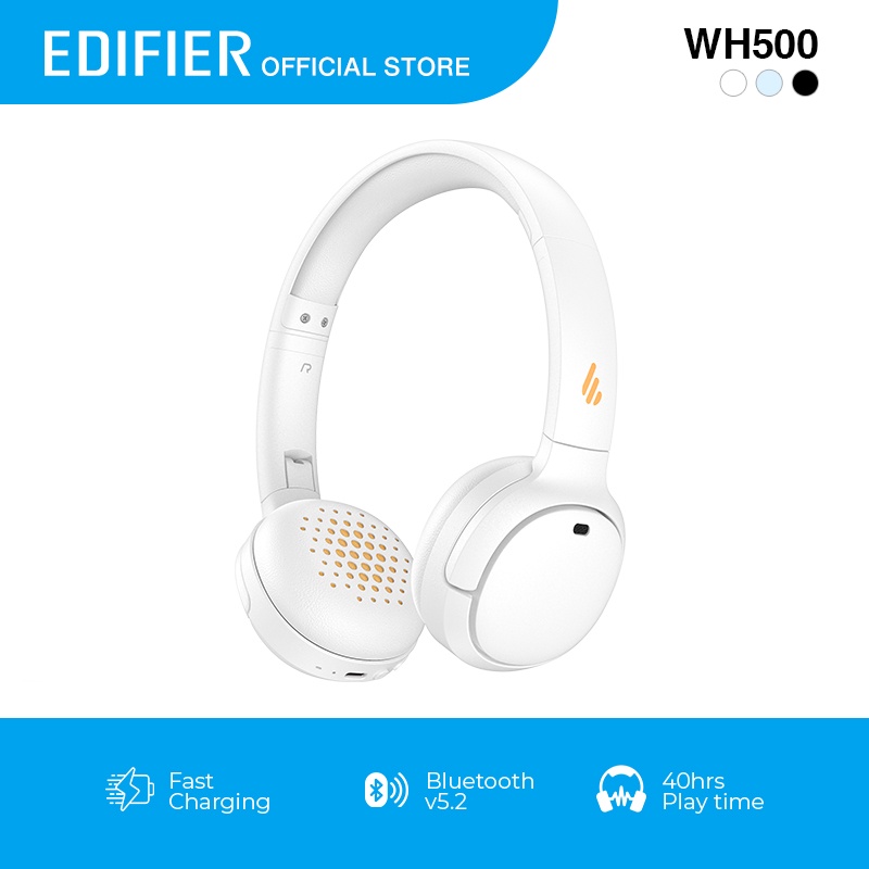 Edifier WH500 Wireless Bluetooth Headphones 40H Playtime Call Noise Cancellation Bluetooth V5.2 ...