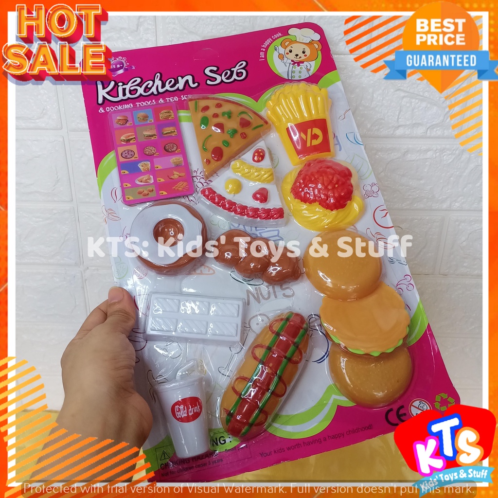 Kitchen Set with Menu Fast Food Toys For Boys and Girls Murang Laruan ...