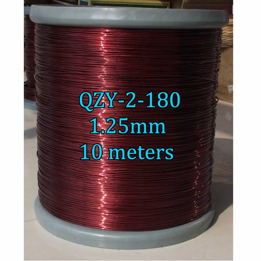 1.25mm 10m QZY-2-180 Polyester Enameled Wire Copper Magnetic Wires Coil Winding Enamelled Round ...