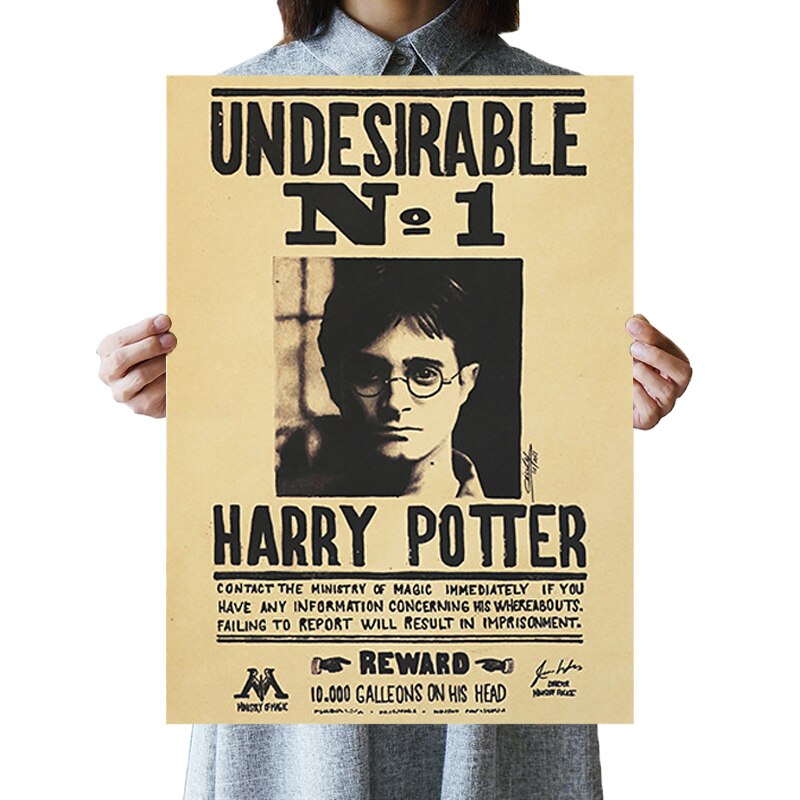 DLKKLB 50.5X35cm Undesirable No 1 Harry Potter Vintage Kraft Poster ...