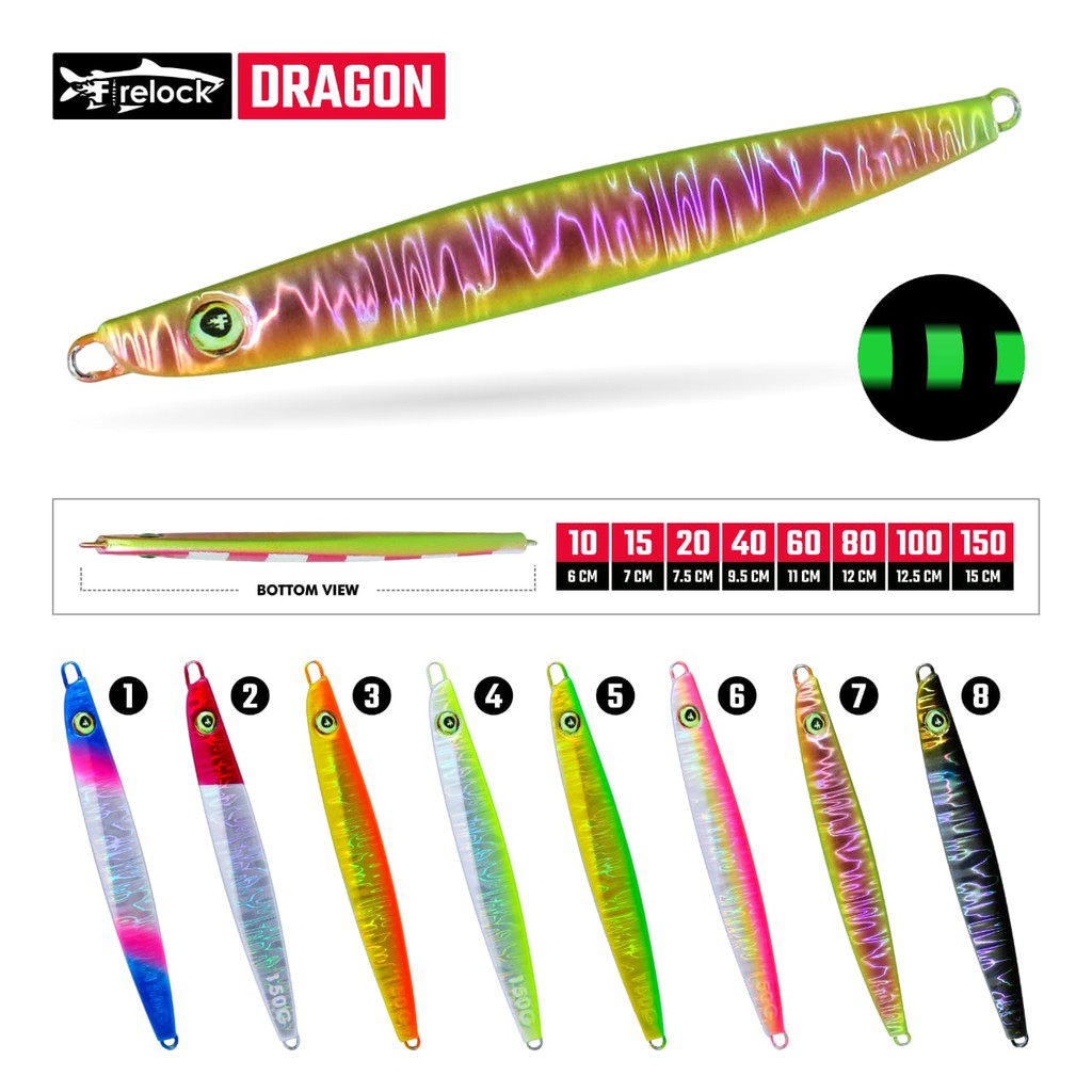 Metal Jig Firelock Dragon Fishing Bait 40gram - 60gr - 80gram - 100gram ...