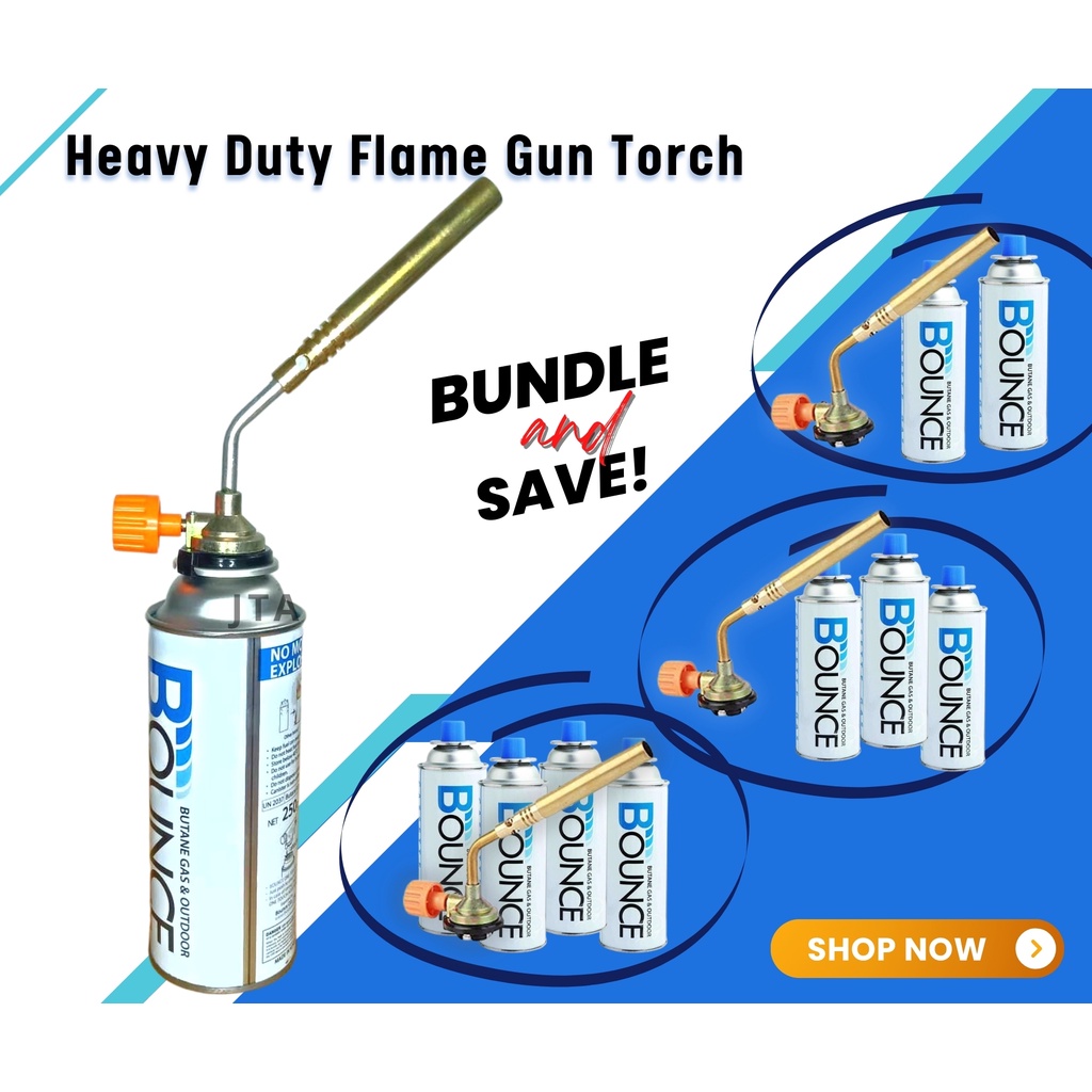 Heavy Duty Flame Gun Torch with Bounce Butane Gas 250g | Shopee Philippines