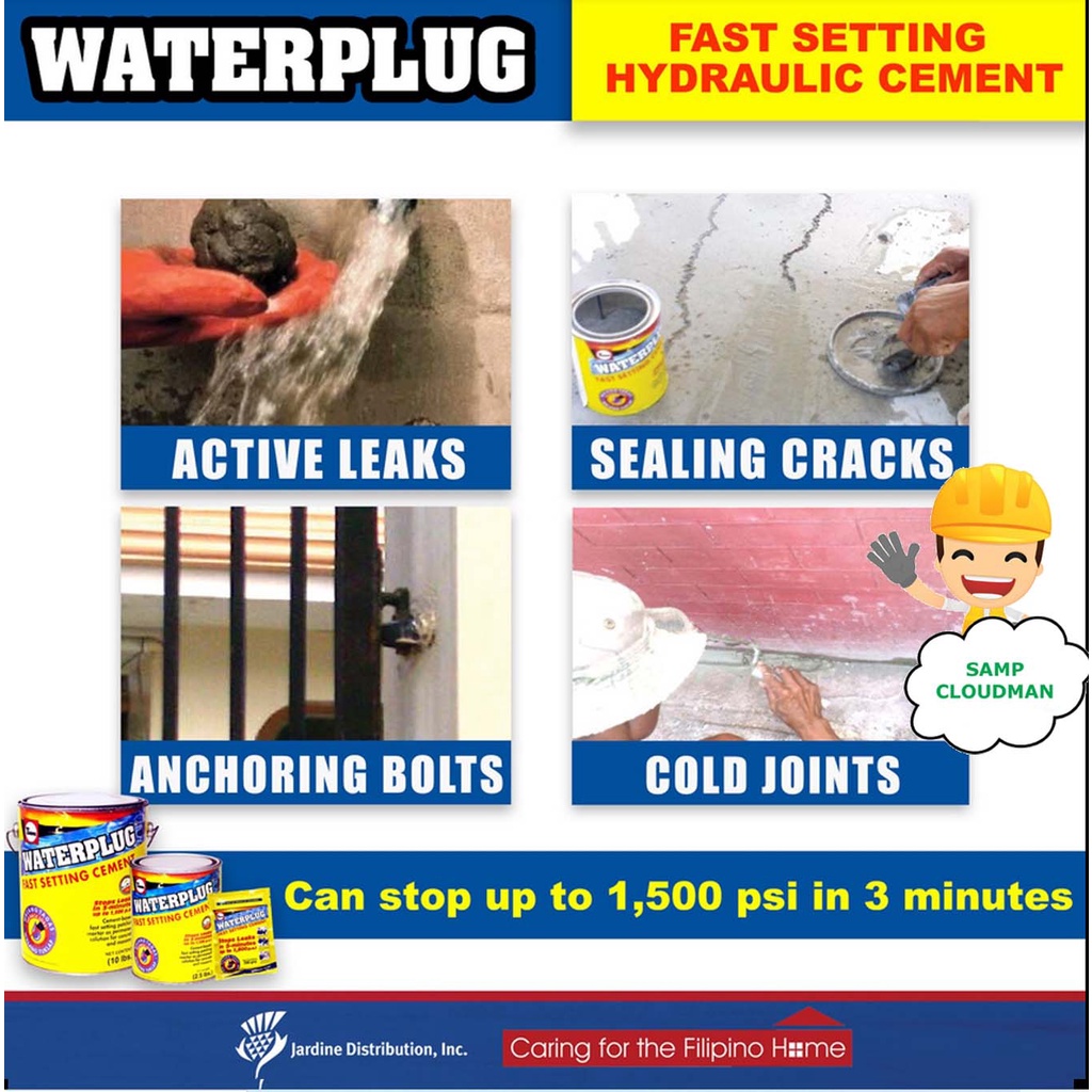 Thoro Waterplug Fast Setting Cement 1 Liter Water Plug | Shopee Philippines