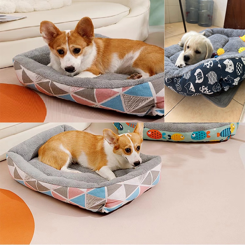 60CM Dog Bed Cat Bed Pet Cat Washable Cotton Cushion Sleeping Bed ...
