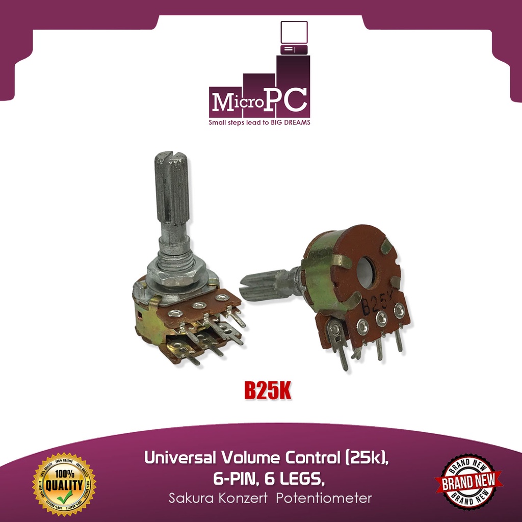 Universal Volume Control (25k), 6-PIN, 6 LEGS, Sakura Konzert ...