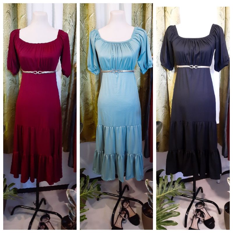 Freesize Maxi Long Plain Color Dress for Women | Shopee Philippines