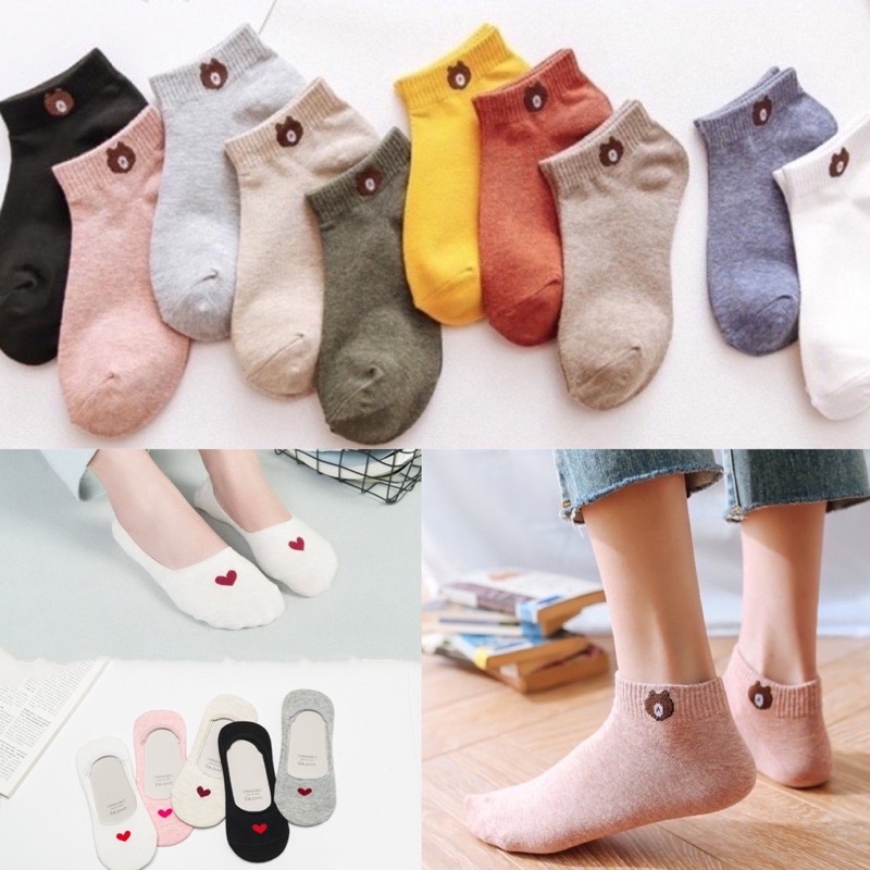 Printed Bear Ankle Socks Couple Socks Unisex Fashion Iconic Socks ...