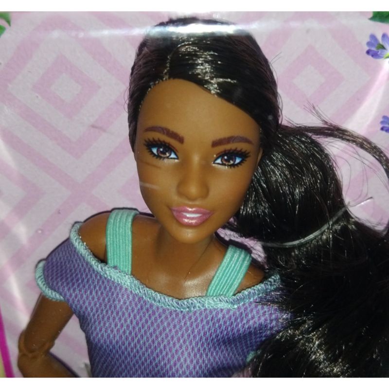 Barbie Made To Move African American Purple Yoga Doll June Face Mold ...