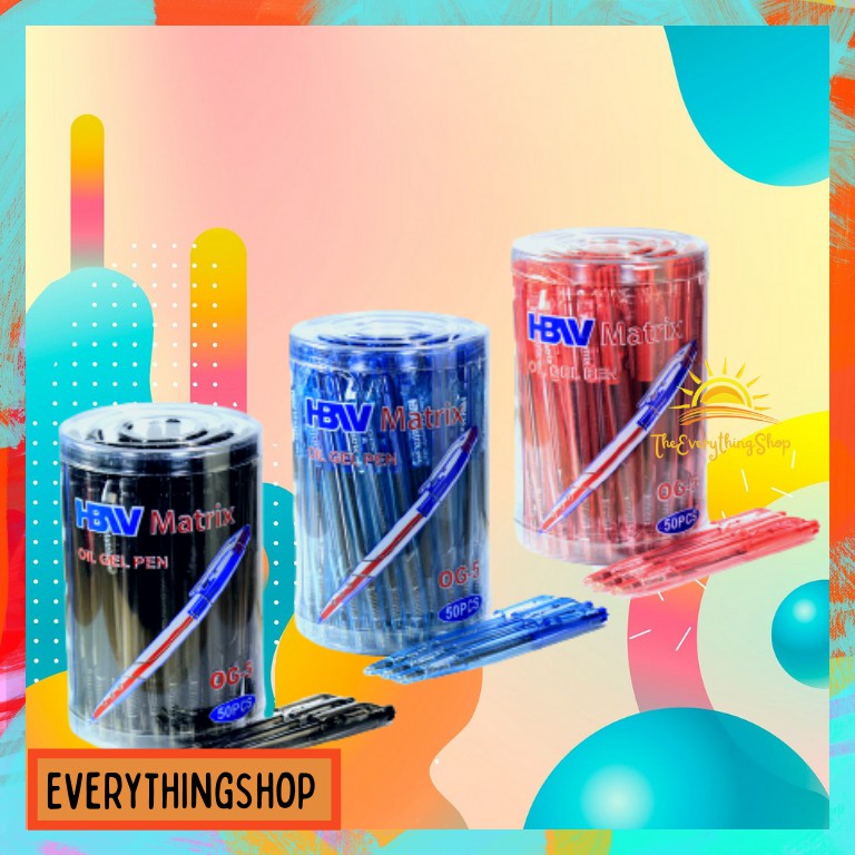 HBW Ballpen Matrix 0G-5 HBW 3000 Retractable Oil Gel Pen per Piece ...