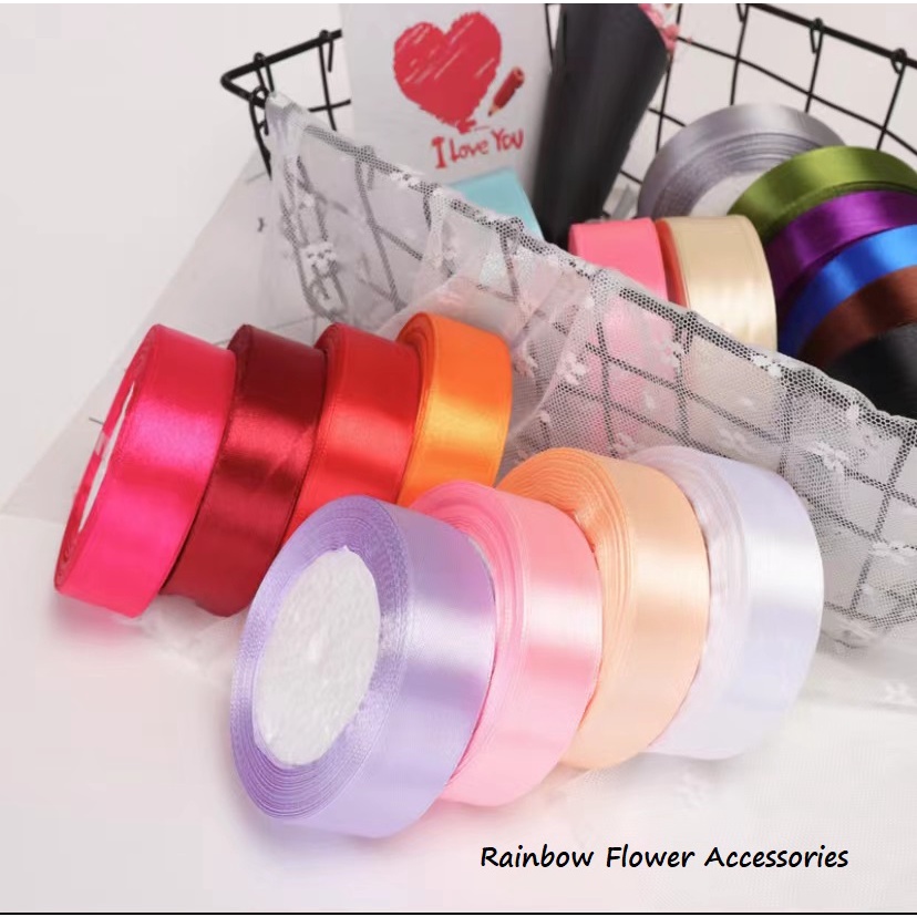 2.5cm*25Yard Plain Satin Ribbon | Shopee Philippines