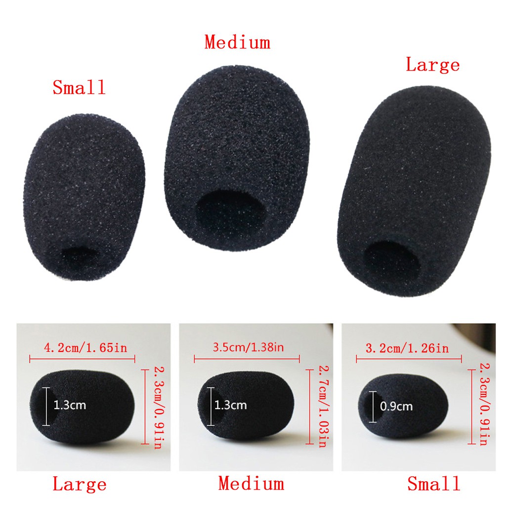 10Pcs Microphone Windscreen Sponge Cover Mic Foam Cap for Gooseneck ...