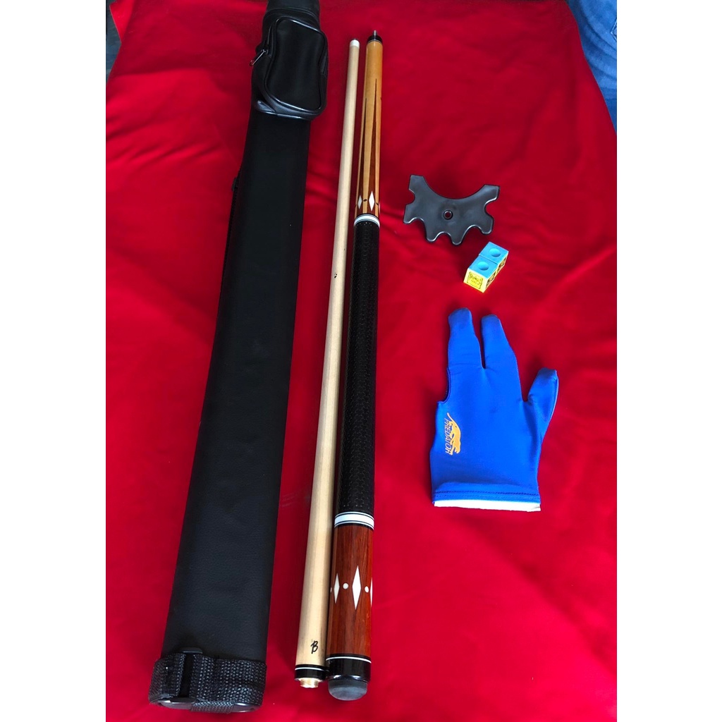 BENNY'S BILLIARD CUE STICK/ PREDATOR BLUE GLOVES & NORMAL TIRIRIT W ...