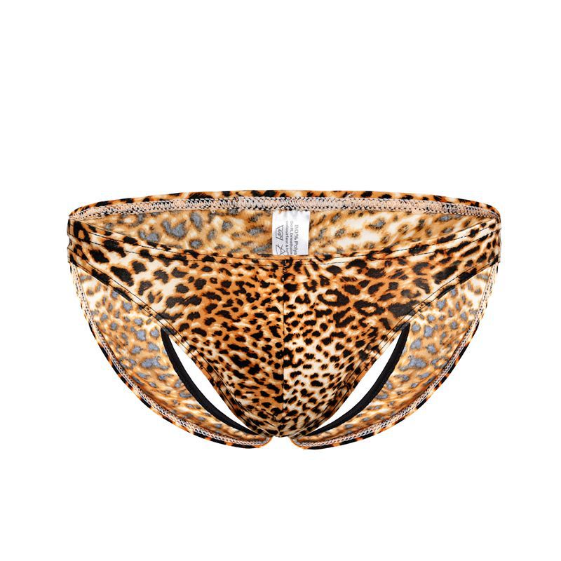 Men Leopard Briefs Man Backless Underwear Male Panties Gay Bulge Penis ...