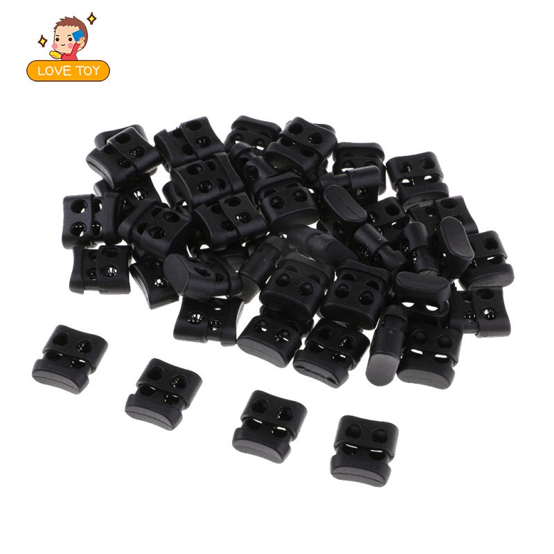 [whgirl] 50pcs Double Hole String Cord Locks For Paracord Hole Diameter ...