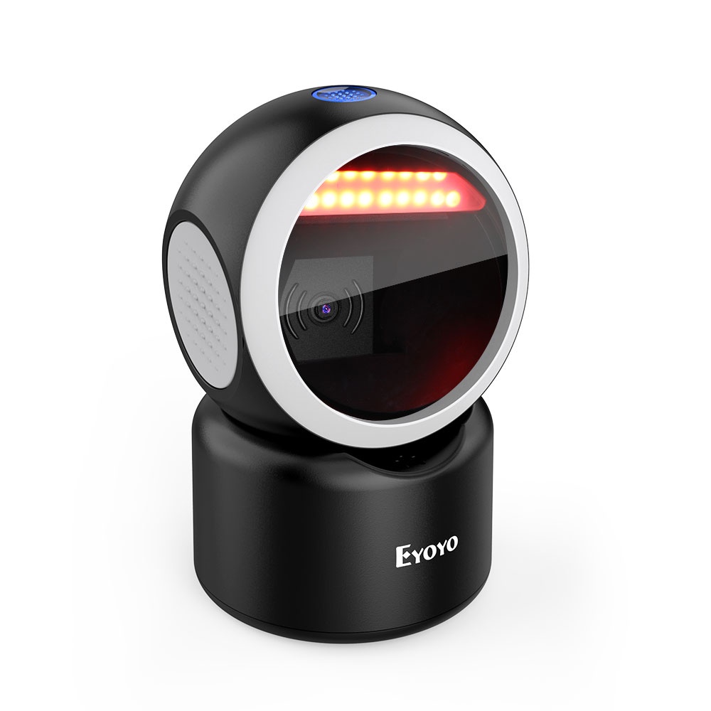 Eyoyo 2D Desktop Barcode Scanner, Omnidirectional Hands-Free 1D QR Barcode Reader with Automatic ...