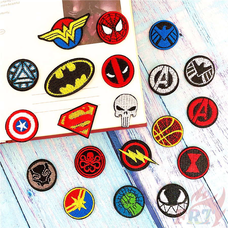 Marvel & DC：Super Hero Mini Iron-on Patch 1Pc Spider Man / Iron Man ...