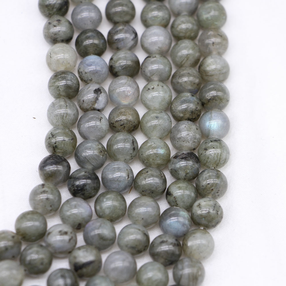 St.Kunkka Labradorite Natural Stone White Spectrolite Round Loose ...