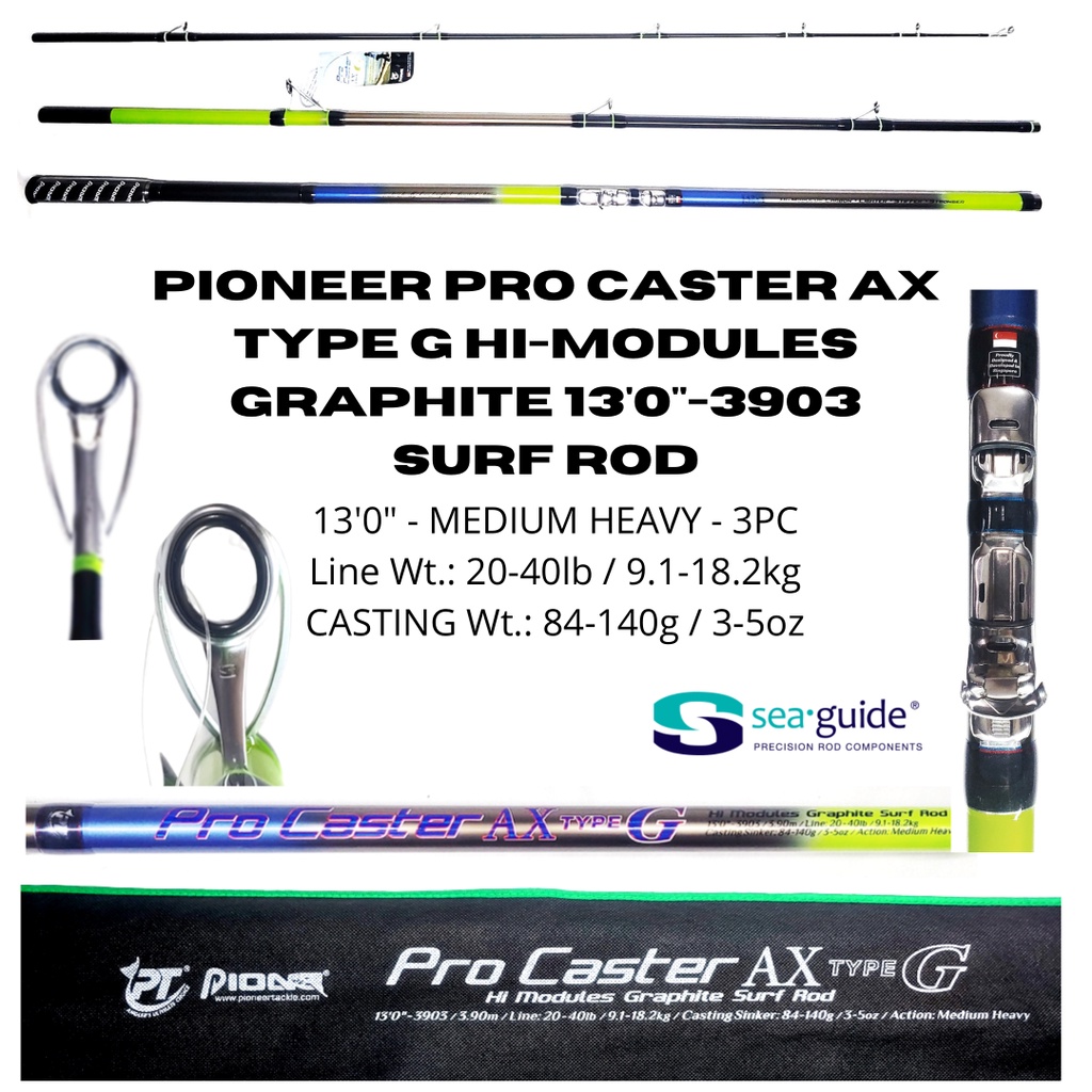 Pioneer Pro Caster AX Type G 130-3903 Surf Rod 13 ft 84-140g 20-40lbs ...