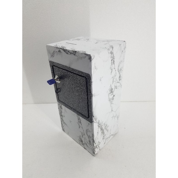 EXTRA BIG-GLOSSY MARBLE WHITE Alkansya Vault & Multipurpose Safety Box ...