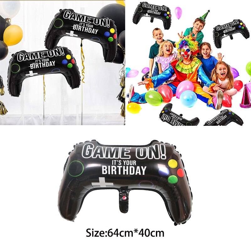 Big Video Game Controller Aluminum Foil Black Balloon Rocket astronaut ...
