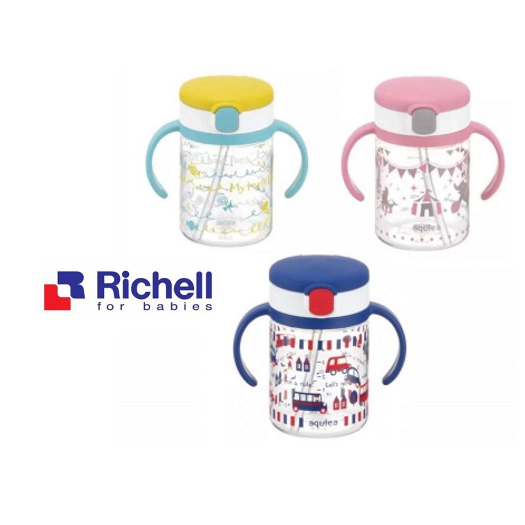 Richell AQULEA Clear Straw Bottle Mug 200ml | Shopee Philippines