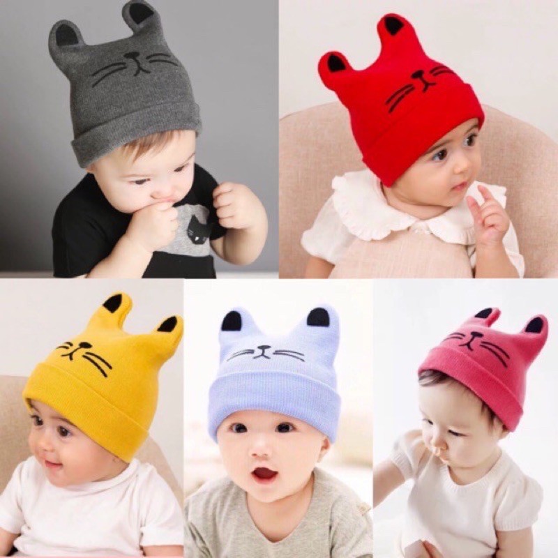 Cod Cute Cat Baby Bonnet | Shopee Philippines