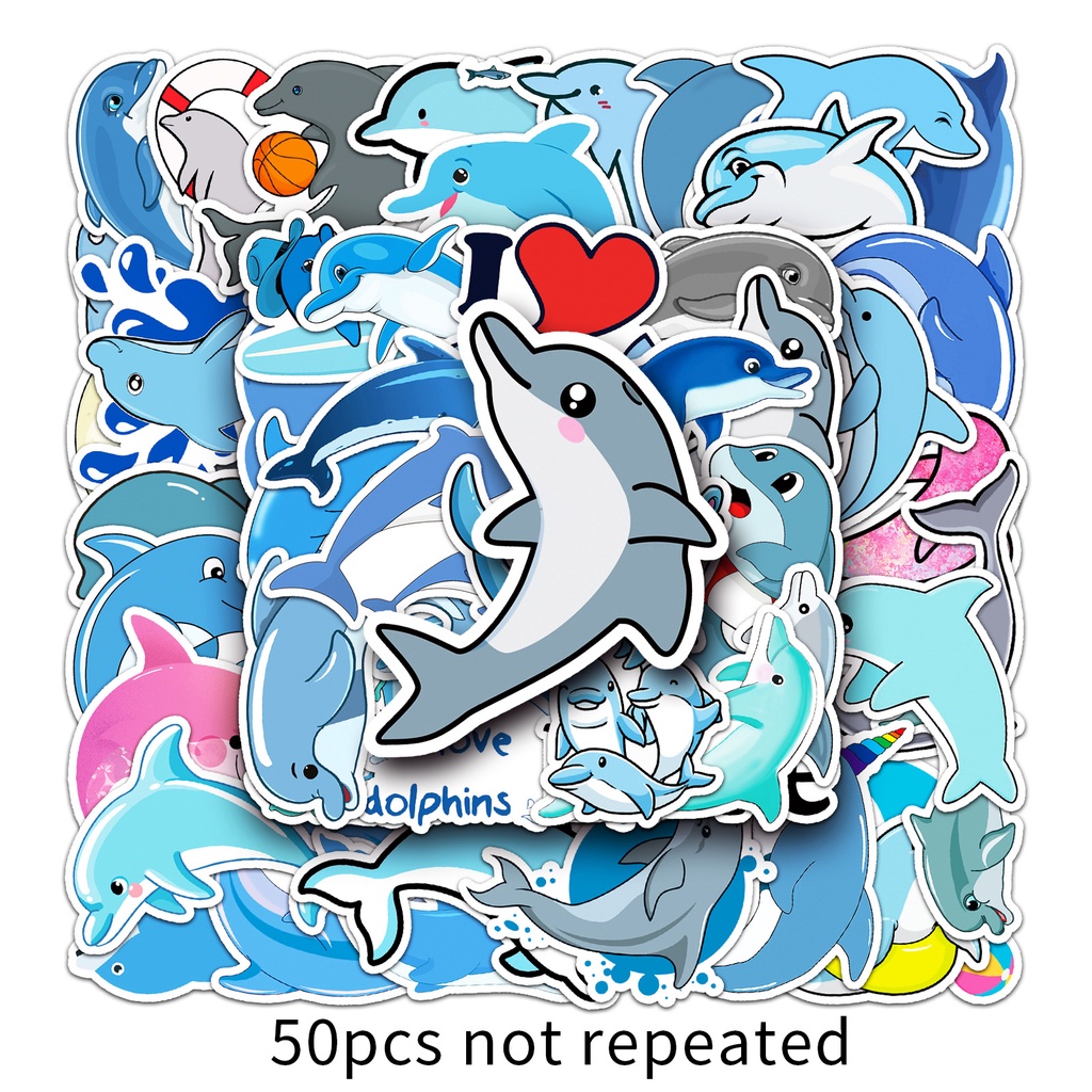 50pcs Dolphin doodle stickers sea life stickers notebook school ...