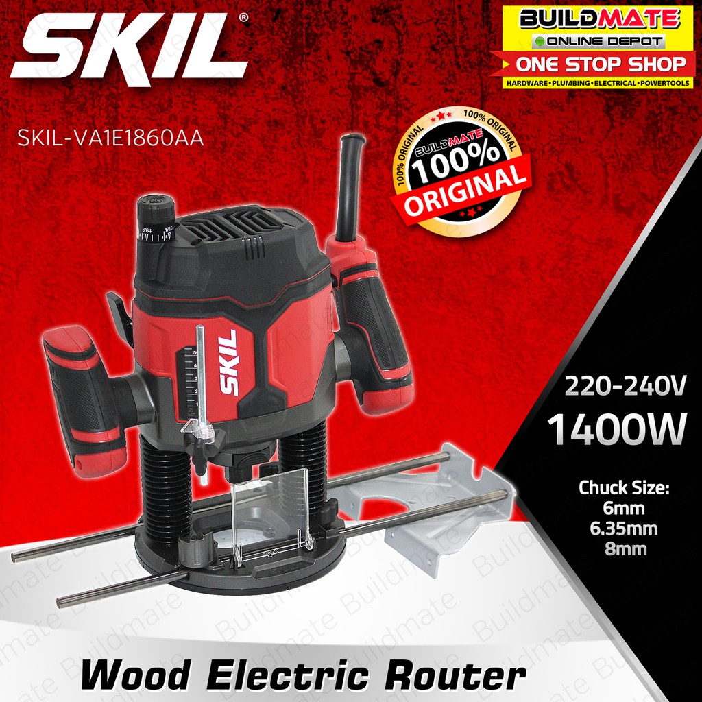 SKIL Wood Electric Plunge Router 1400W w/ Dual LED Light & Speed ...