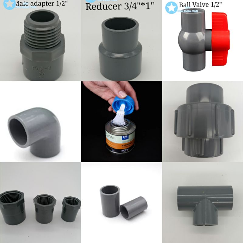 PVC Gary Pipe Fittings | Tee, Male & Female Adapter, Elbow, Coupling ...