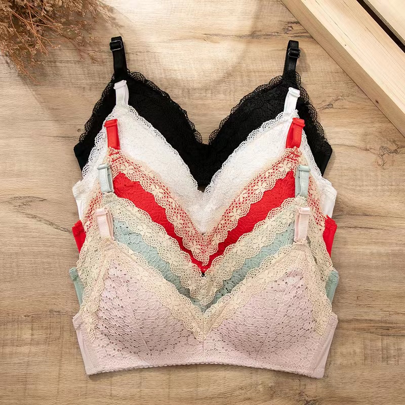 Girl Bra Small Size Bra 32-38 Cup A B Wireless push Up with Lace ...
