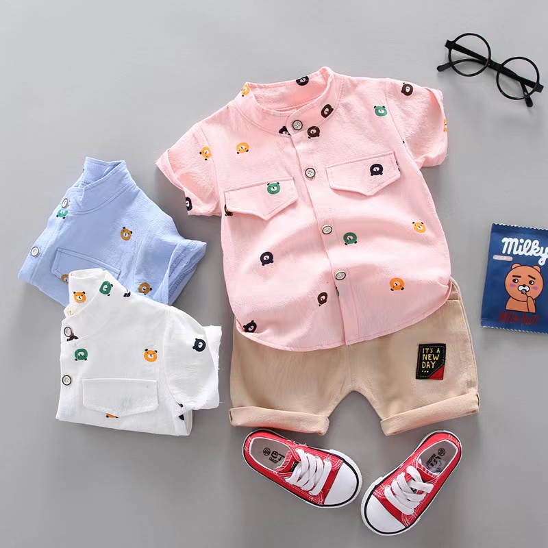 0-4yrs Baby kids terno for boy girl shirt w/shorts | Shopee Philippines