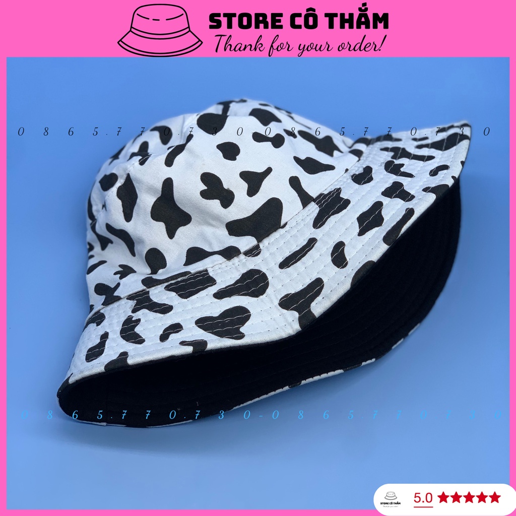 Fashionable 2-SIDED DAIRY COW BUCKET HAT, BLACK FACE, DAIRY COW FACE ...
