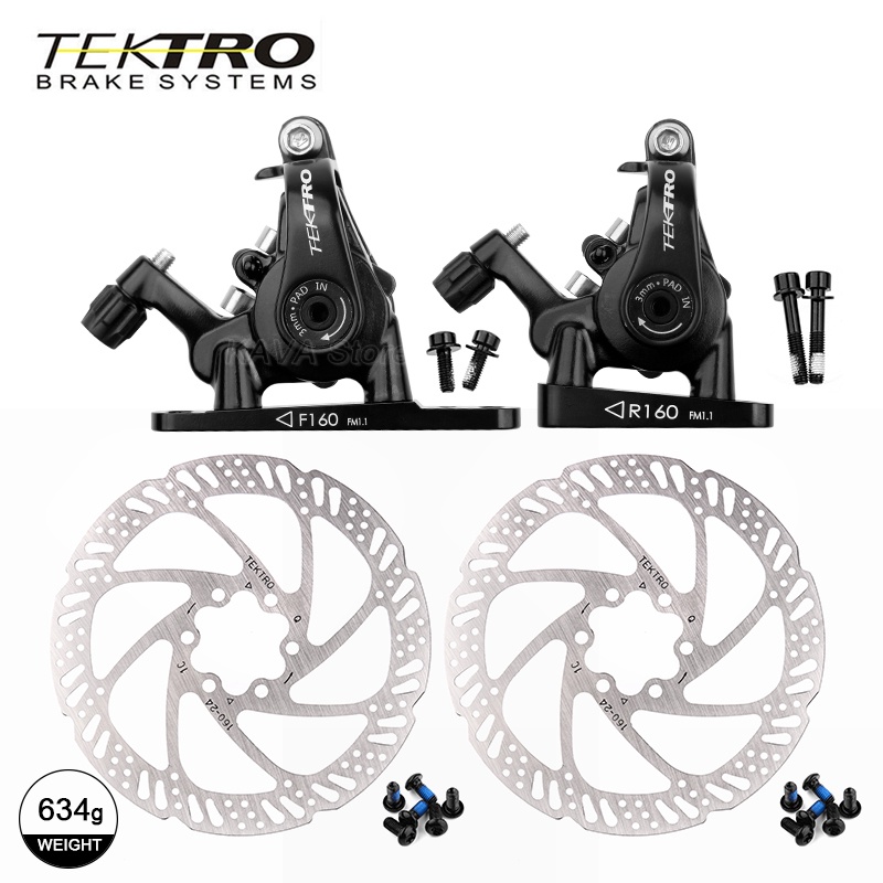 TEKTRO MD-C550 Road Bike Disc Brake 160/140mm Line Pull Brake Flat Mount Bilateral Braking ...