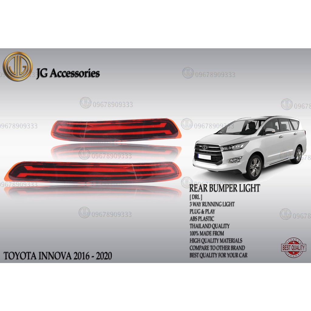 TOYOTA INNOVA 2016-2021 REAR BUMPER LIGHT RBL WATER PROOF/3 WAY ...