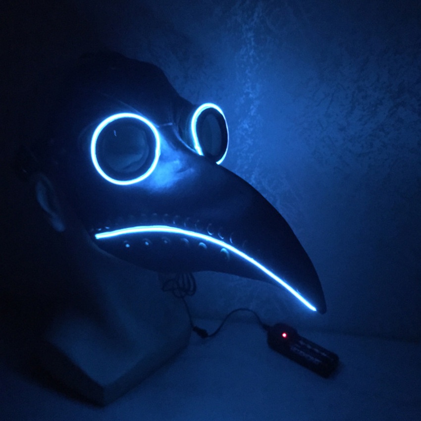 LED Plague Doctor Mask Latex Twinkle Mask Steam Punks Halloween Doctor ...