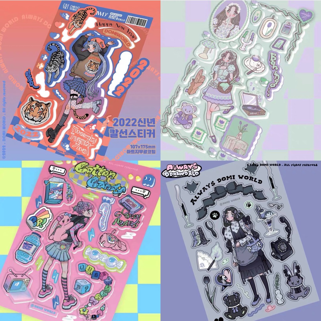 Sweet Cool Girl Character Sticker Theme Scene Decoration Handbook ...