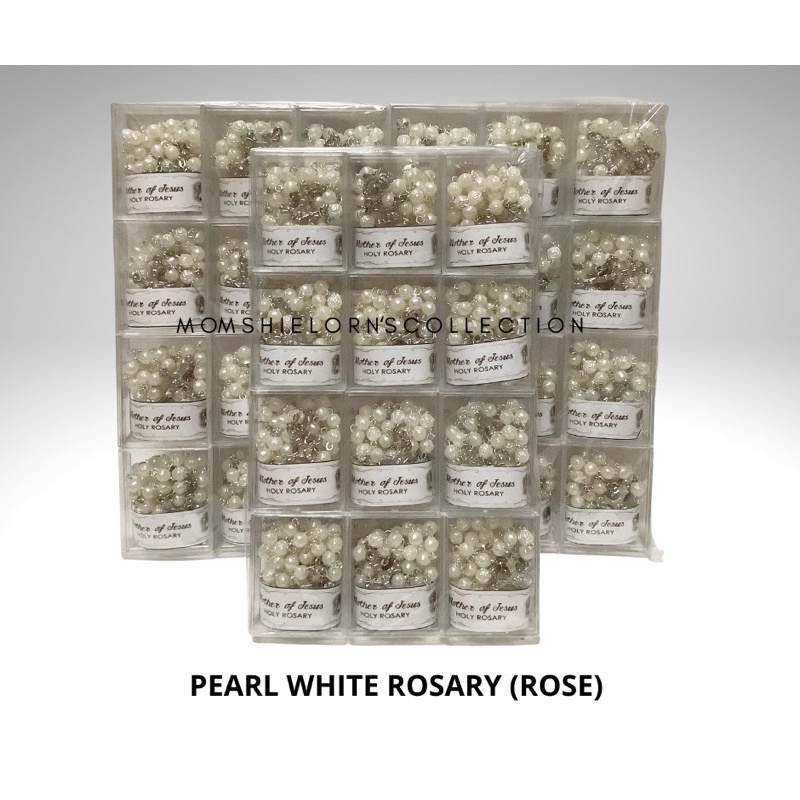 Pearl White Rose Rosary w/ box (Reseller’sBundle) | Shopee Philippines