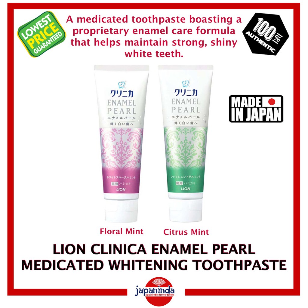 LION Clinica Enamel Pearl Medicated Whitening Toothpaste (130g) Made in Japan | Shopee Philippines