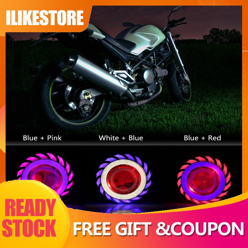 Motorcycle LED Headlight Dual Angel Devil Eye Head Lamp | Shopee ...