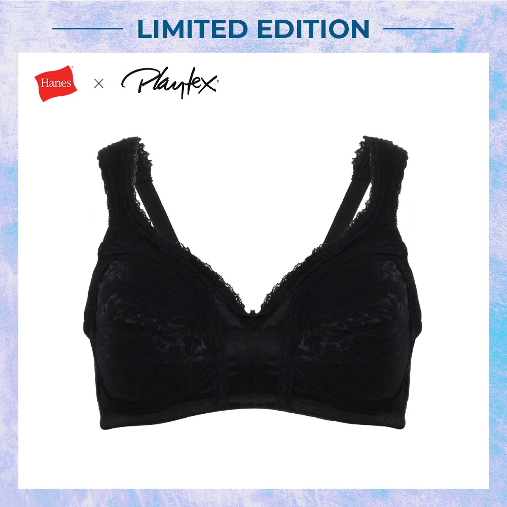 Playtex Black Non-Wire Original ComfortStrap® Bra Singles PTN4711 ...