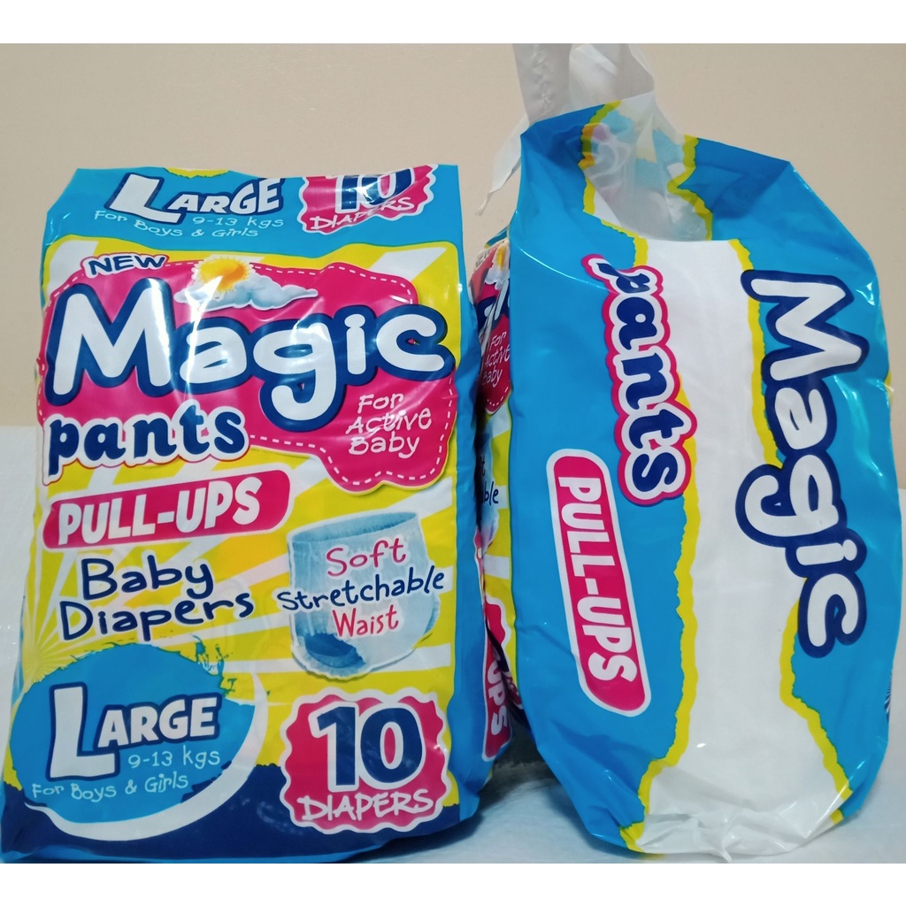 MAGIC PANTS DIAPER x30+4free pads (Medium-3xl) | Shopee Philippines