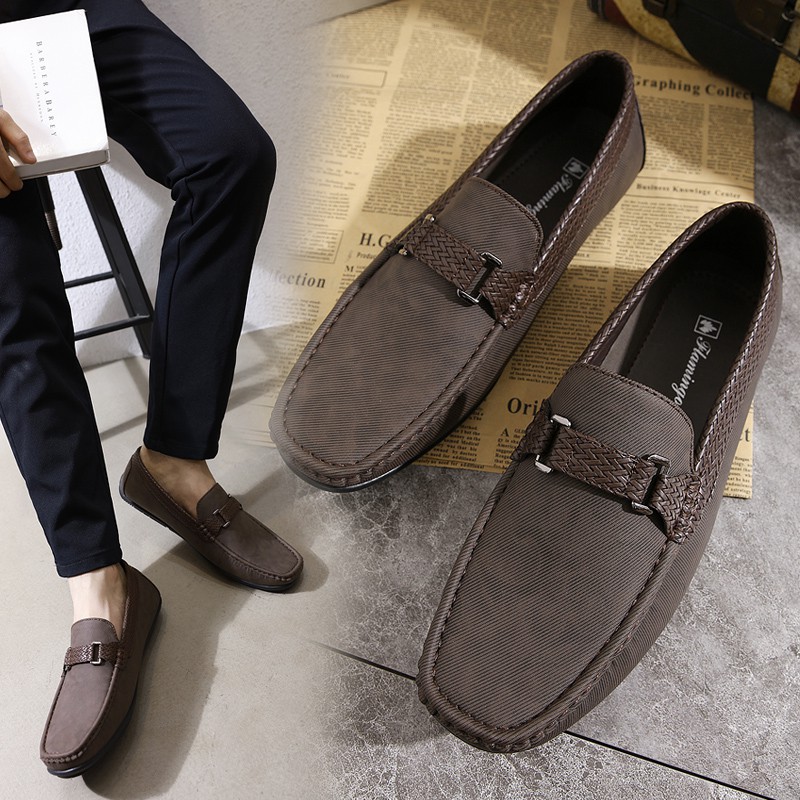 【P.H】 MEN'S LEATHER LOAFER TOPSIDER SHOES WY18-7 | Shopee Philippines