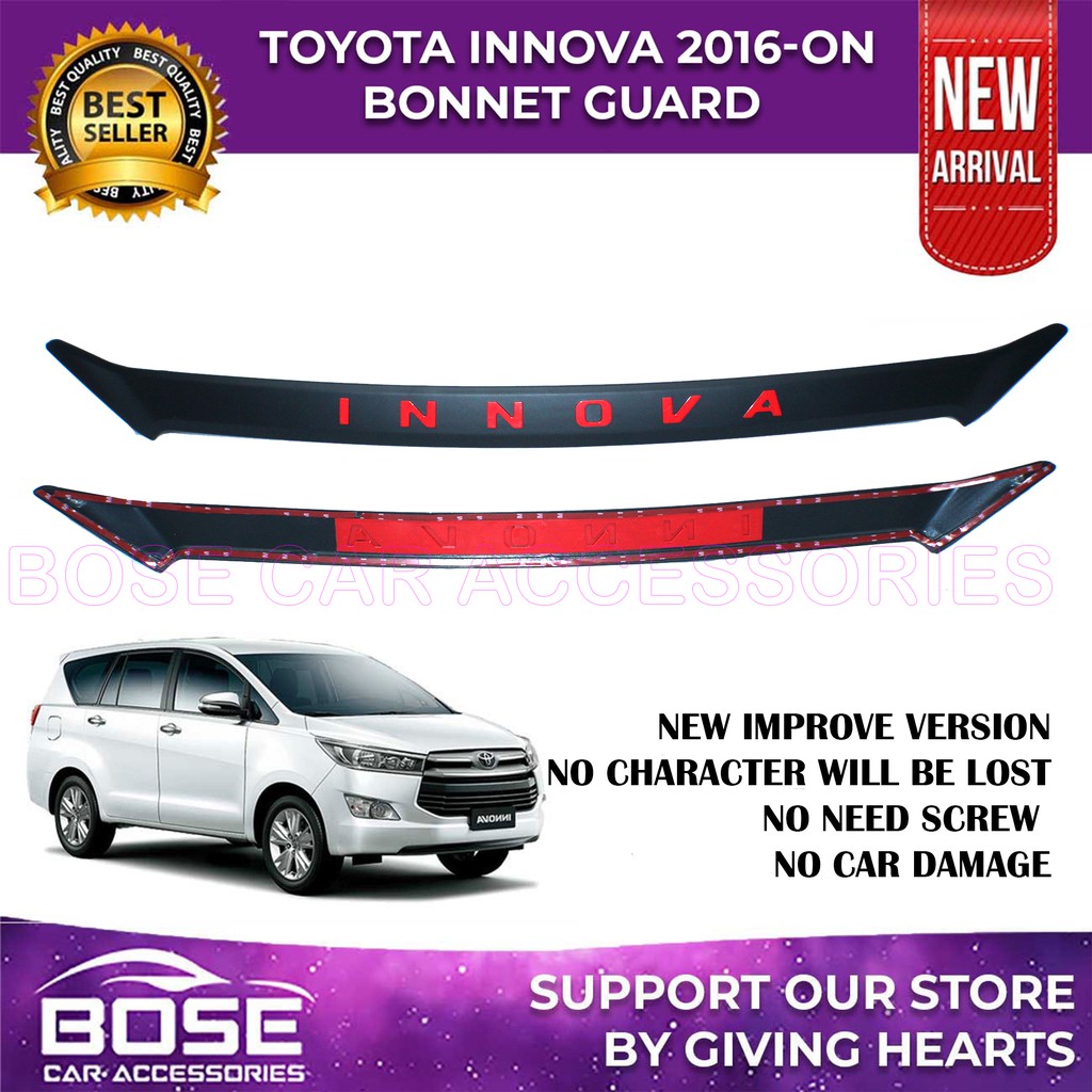 Toyota Innova 2016 - 2022 / Zenix 2023 Onwards Car Bonnet Guard / Hood ...