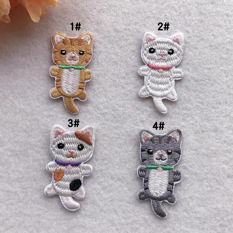 cute cat little paw embroidery patch bag jacket shoes cloth hole patch ...