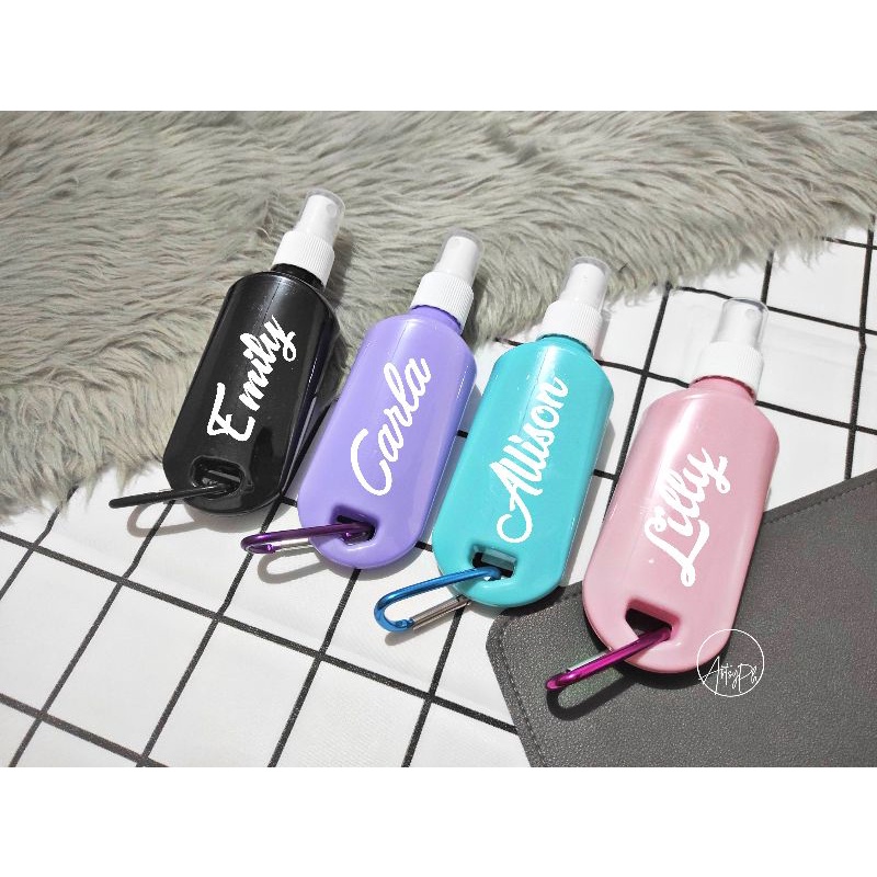 Personalized Alcohol Spray Bottle Holder Keychain (Empty Spray Bottle ...