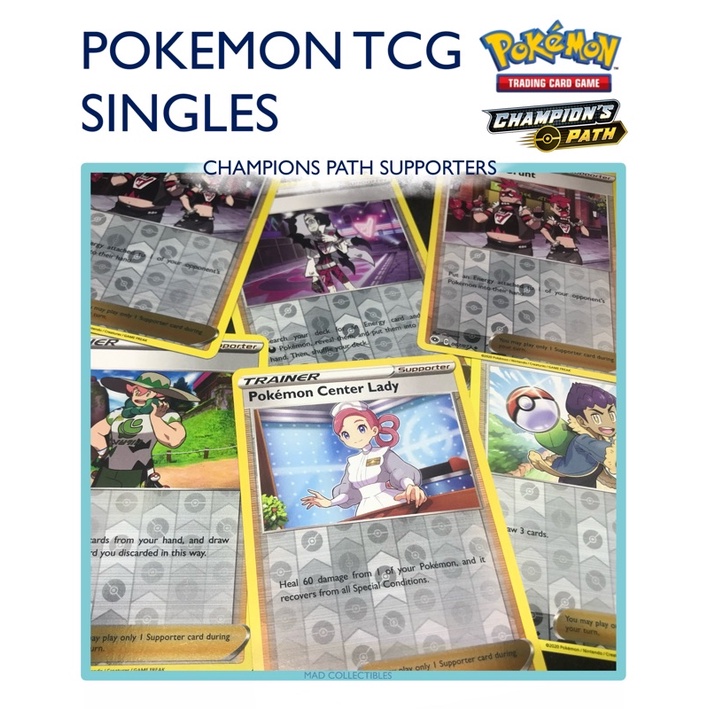 Pokemon TCG Singles - Champion’s Path Supporter Cards - Hop Piers Milo ...