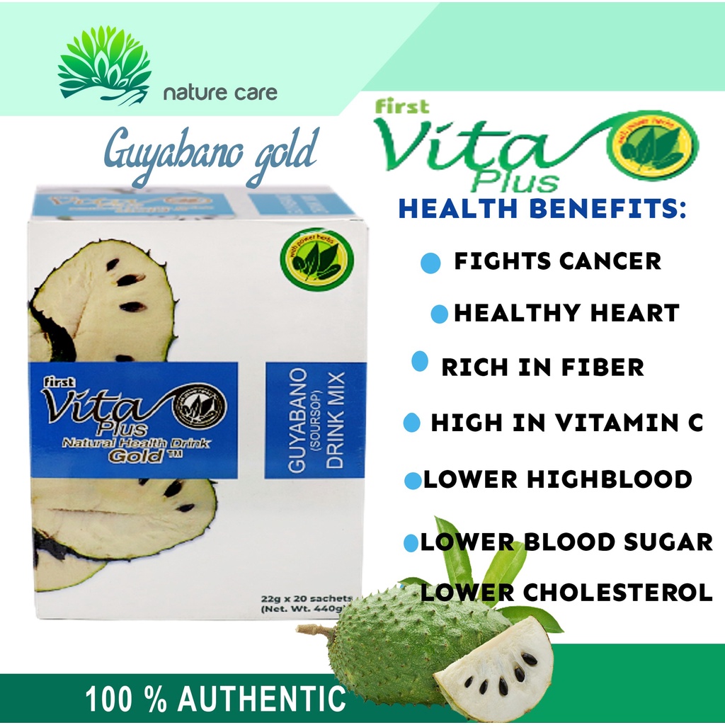 First Vita Plus Guyabano Gold Flavor Natural Health Drink (20 sachets) | Shopee Philippines