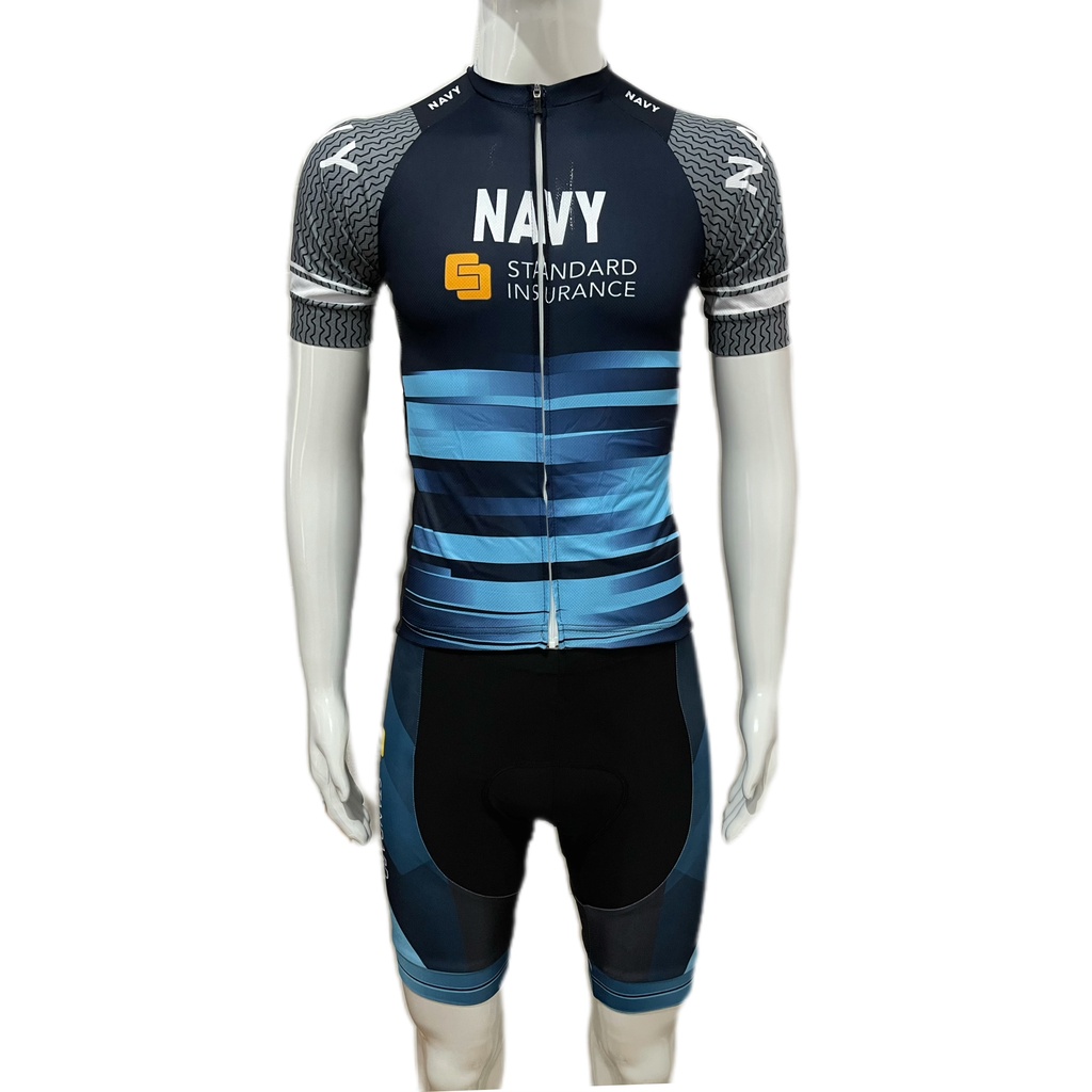 navy cycling jersey short sleeve set mtb road bike jersey set cycling ...